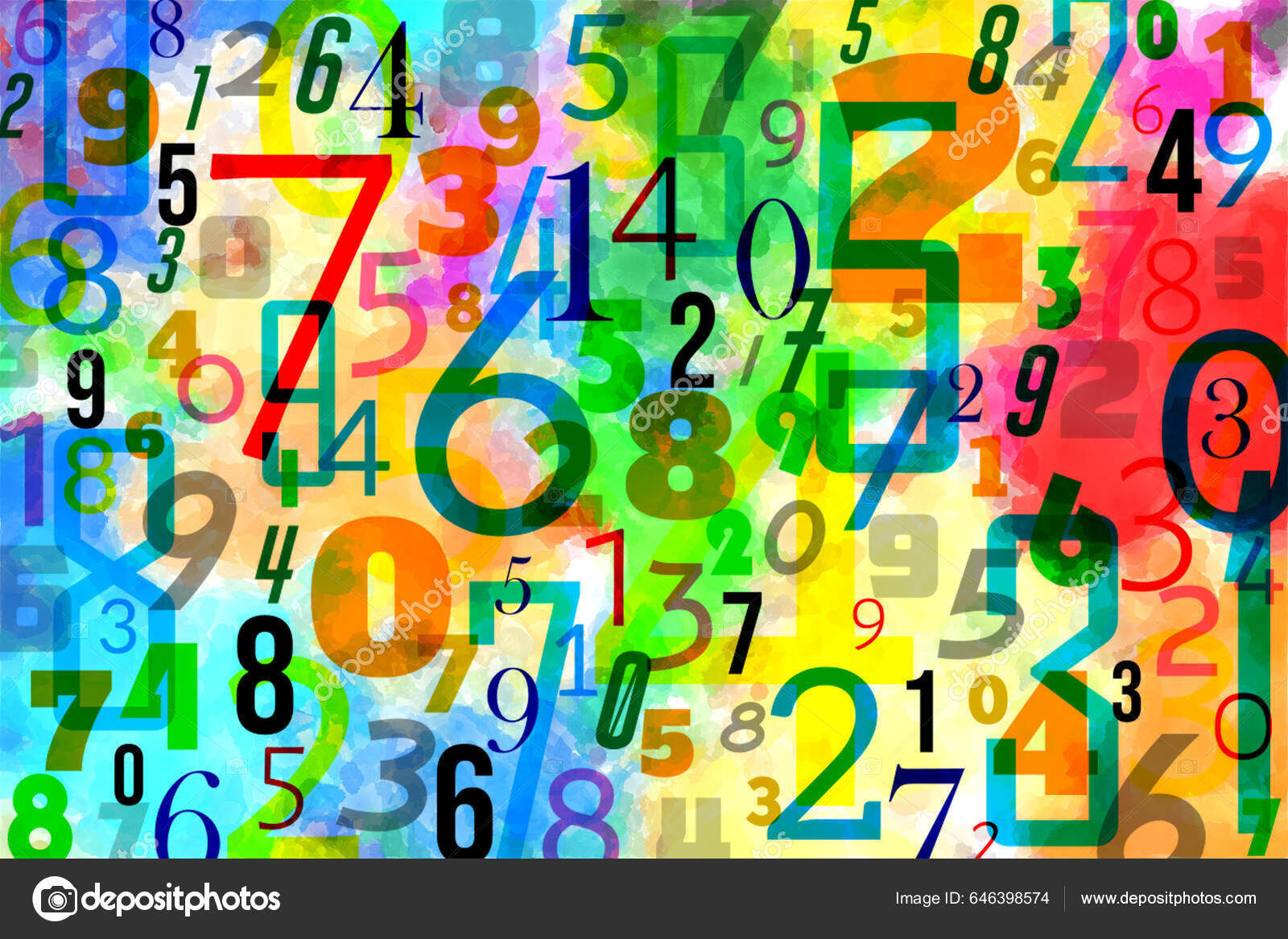 Watercolor Numbers Background Seamless Pattern Stock Photo by ©Lukbar ...