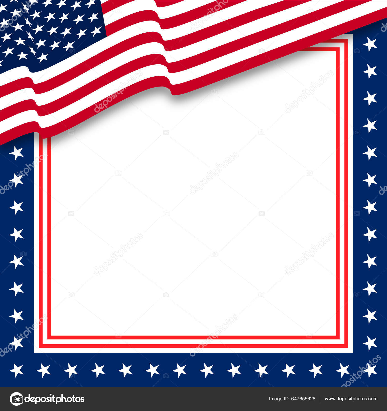Usa Abstract Frame Background Elements American Flag Stock Vector by ...