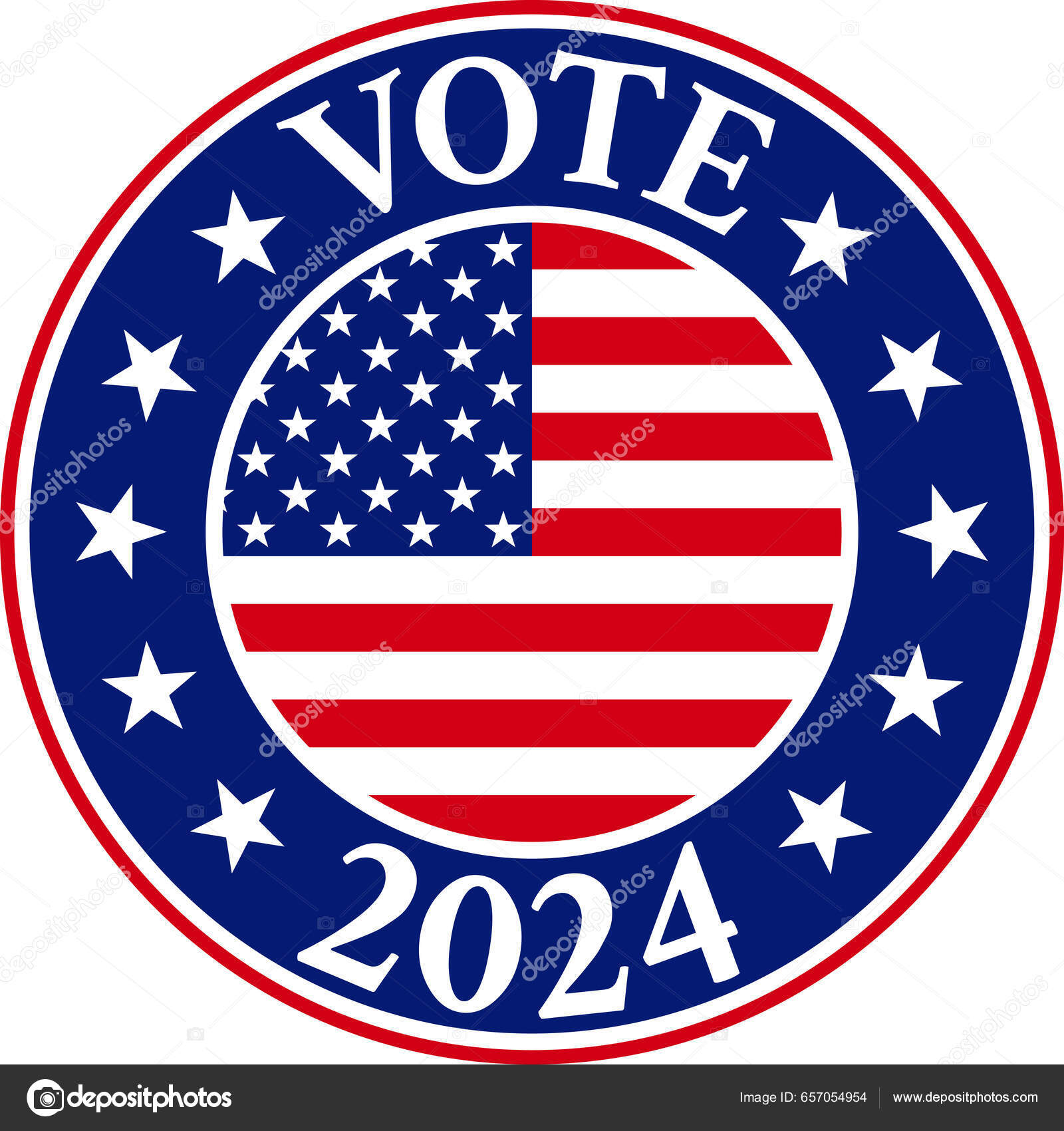 Usa Election 2024 Design Pin Button Stock Vector by ©Lukbar 657054954