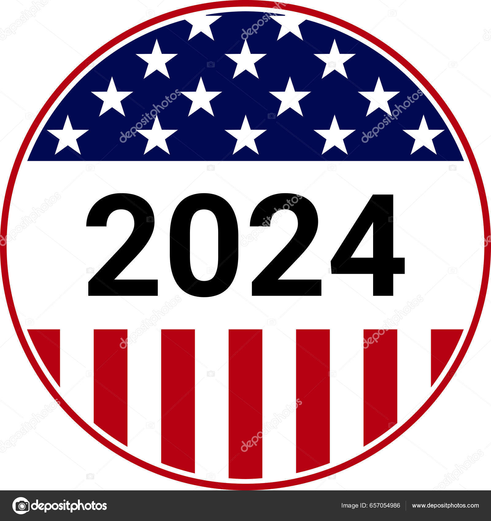 Usa Election 2024 Design Pin Button Stock Vector by ©Lukbar 657054986