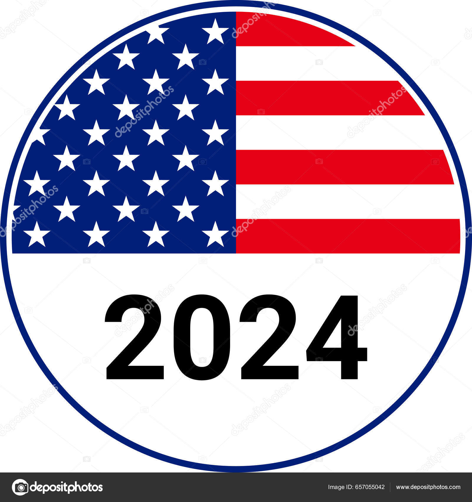 Usa Election 2024 Design Pin Button Stock Vector by ©Lukbar 657055042