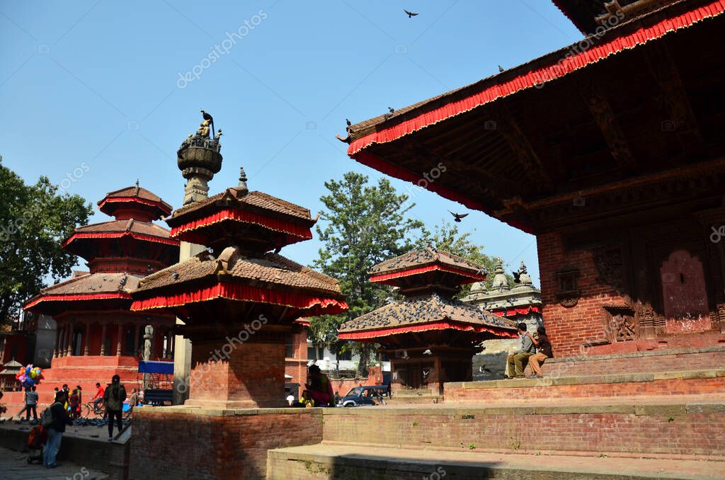 Ancient nepalese architecture and antique old ruins building nepali ...