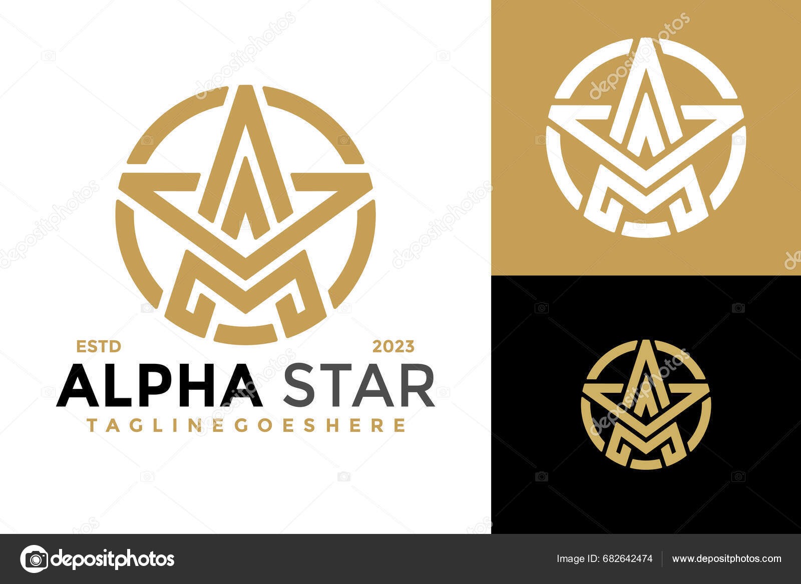 Letra Star Logo Diseño Vector Símbolo Icono Ilustración Vector de stock ...