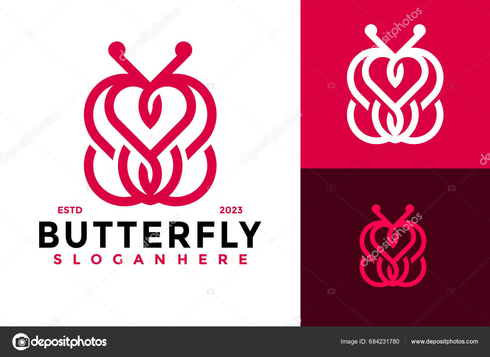 Buttefly Linear Logo Design Vector Symbol Icon Illustration Stock ...