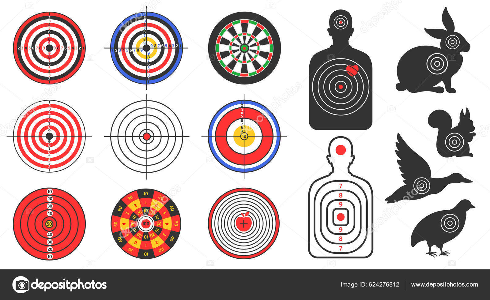Shooting Range Target Human Animals Silhouette Targets Bullet Shoot ...