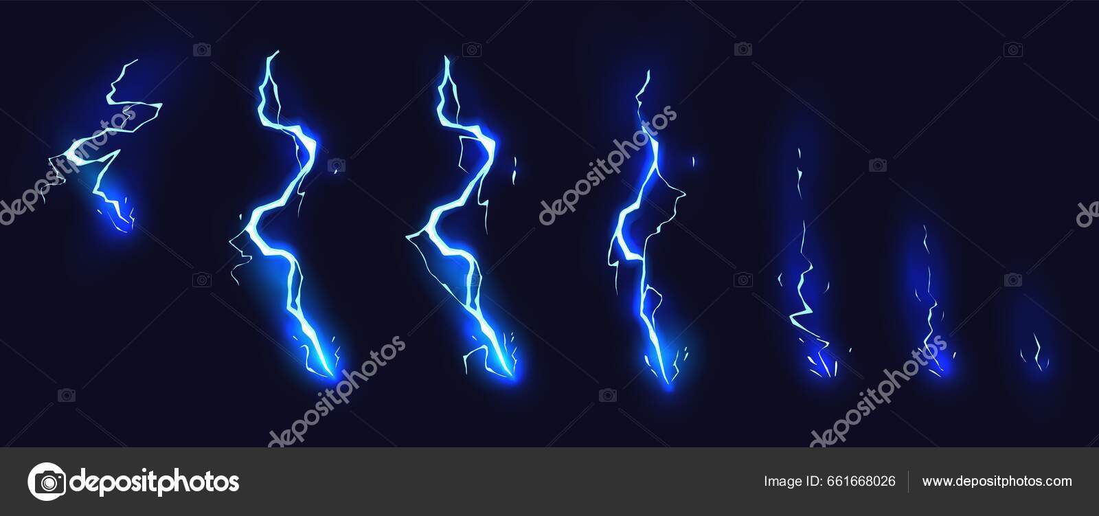 Cartoon Lightning Animation Animated Frames Electric Strike Magic ...