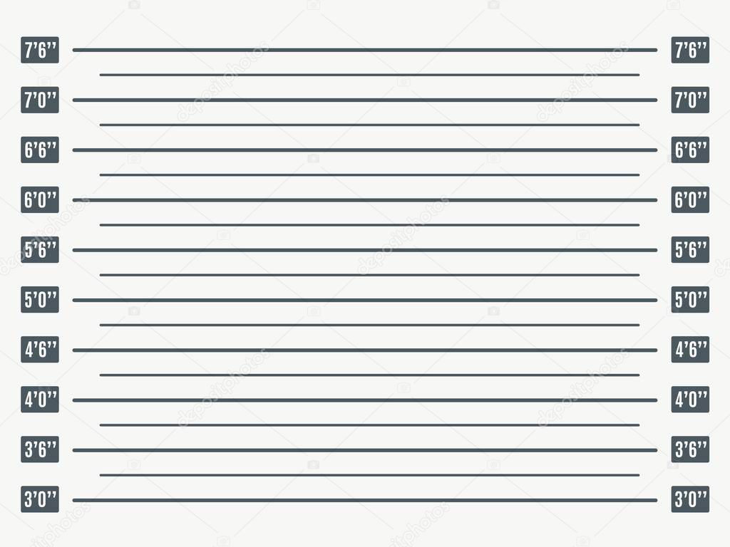 Alineación de Mugshot. Prisión foto reserva fondo plantilla con medidas ...