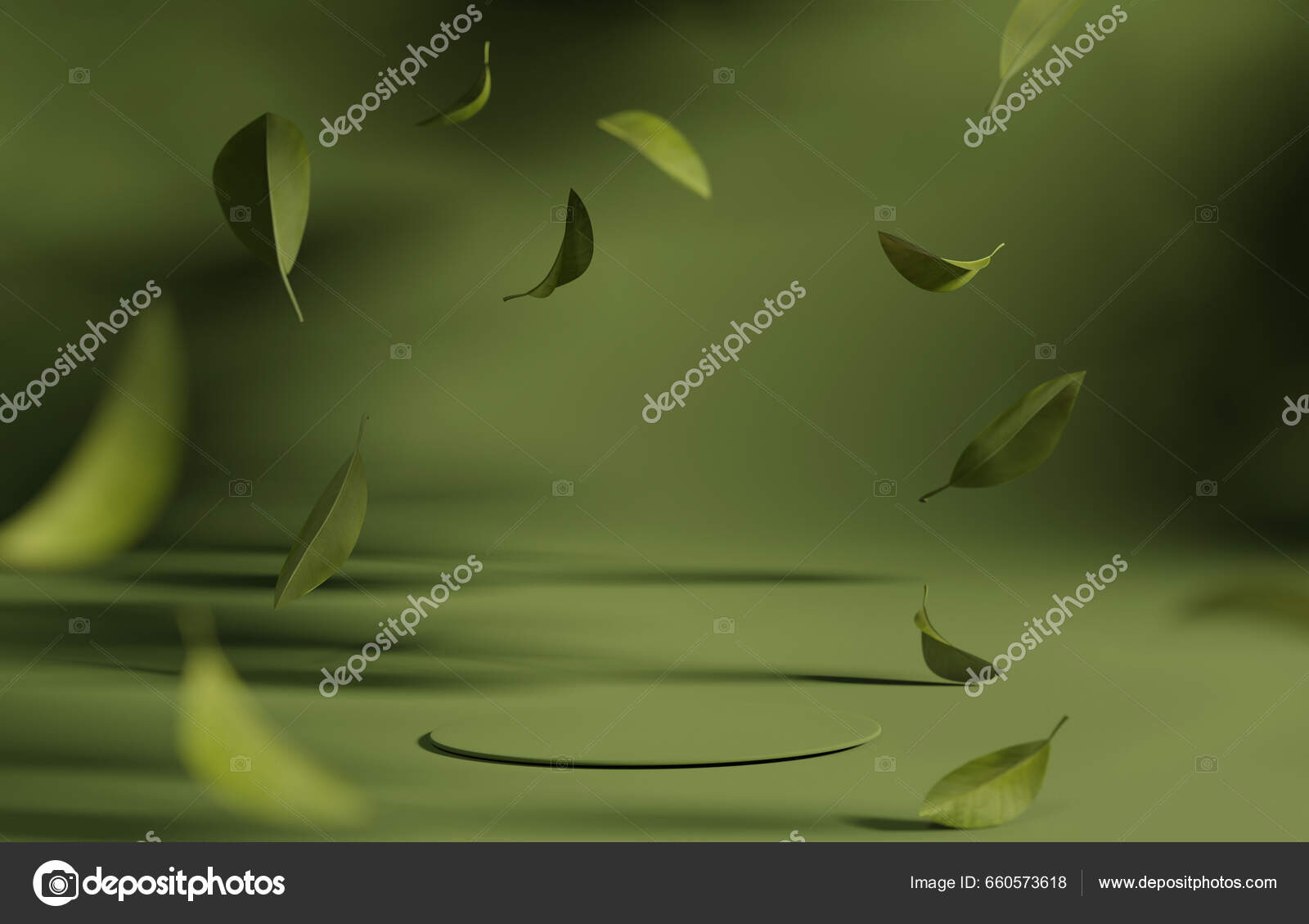 Green Leaves Falling From Tree
