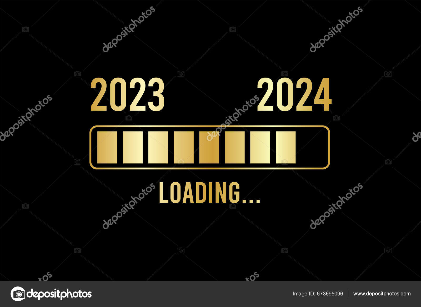 Loading Process Ahead New Year 2024 Symbol New Year 2024 Stock Vector ...