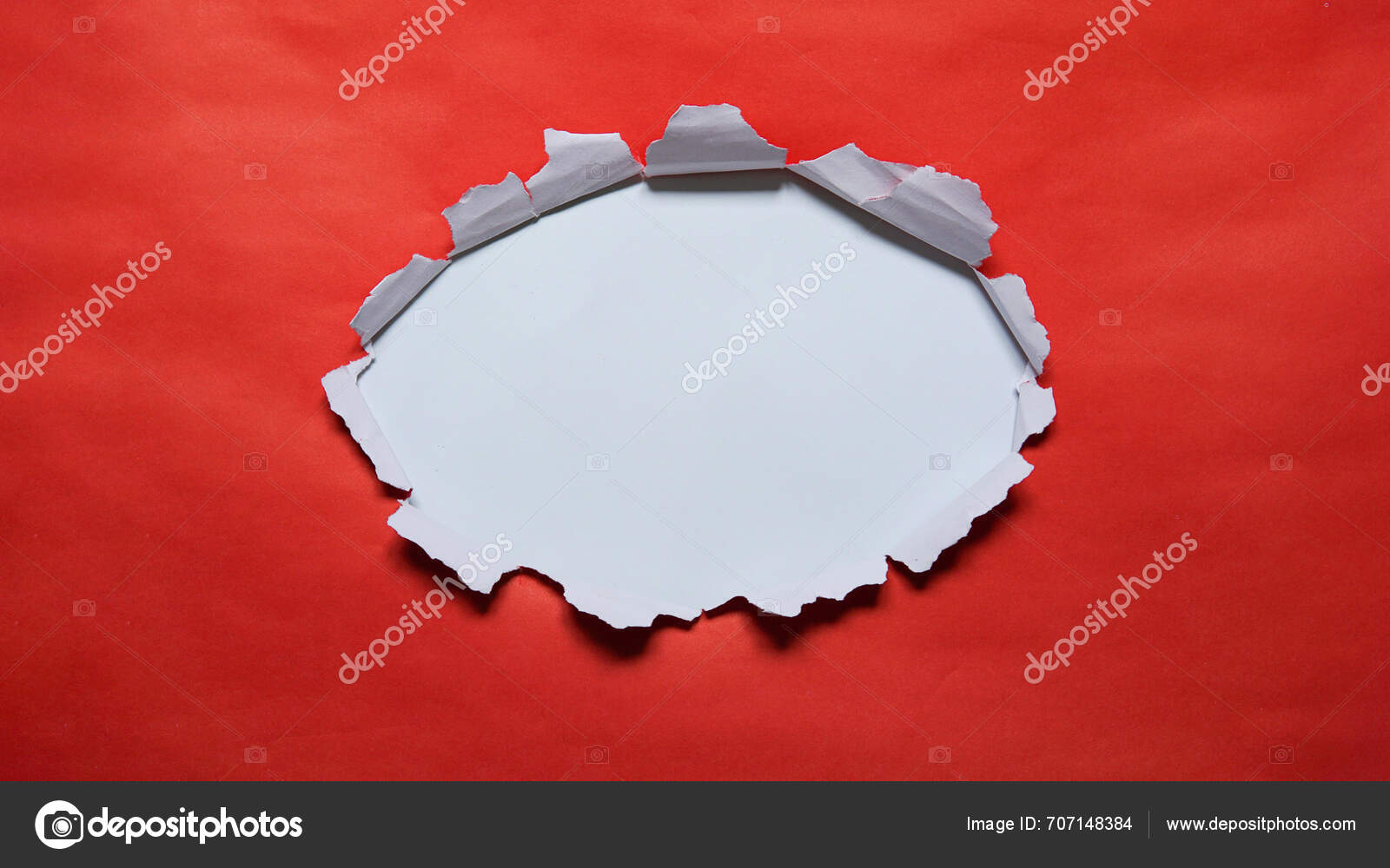 Torn Red Paper Sheet Isolated White Background — Stock Photo ...