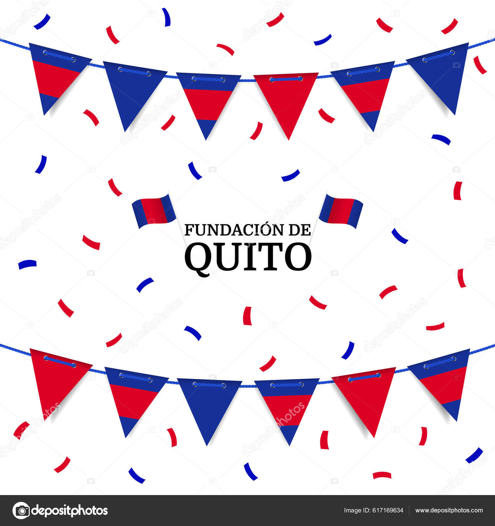 Vector Illustration Foundation Quito Garland Flag Quito White ...