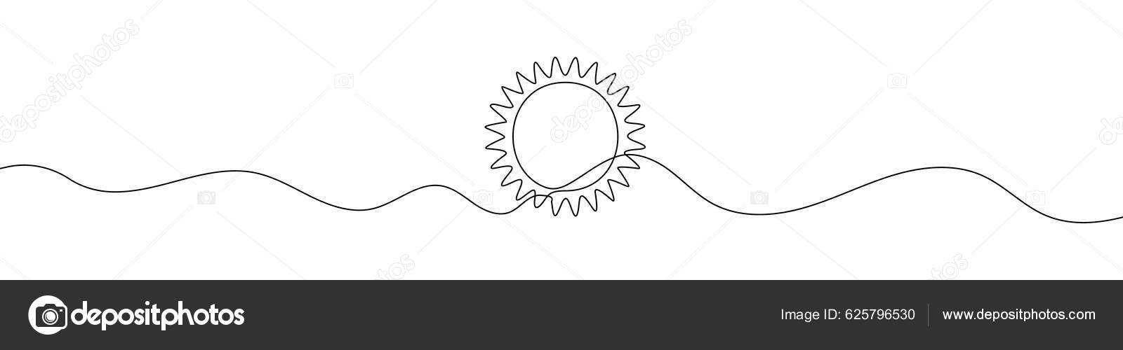 Icono Sol Estilo Dibujo Línea Continua Línea Arte Del Icono Vector de ...