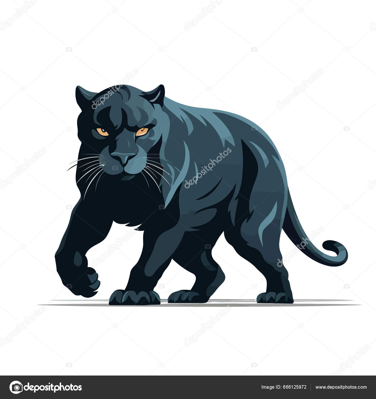 Schwarze Panther Logos Flat Cap Schwarz "Panther Logo", 29,90