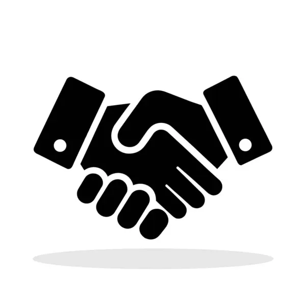 Handshake Icon Black Silhouette Handshake Isolated White Background ...