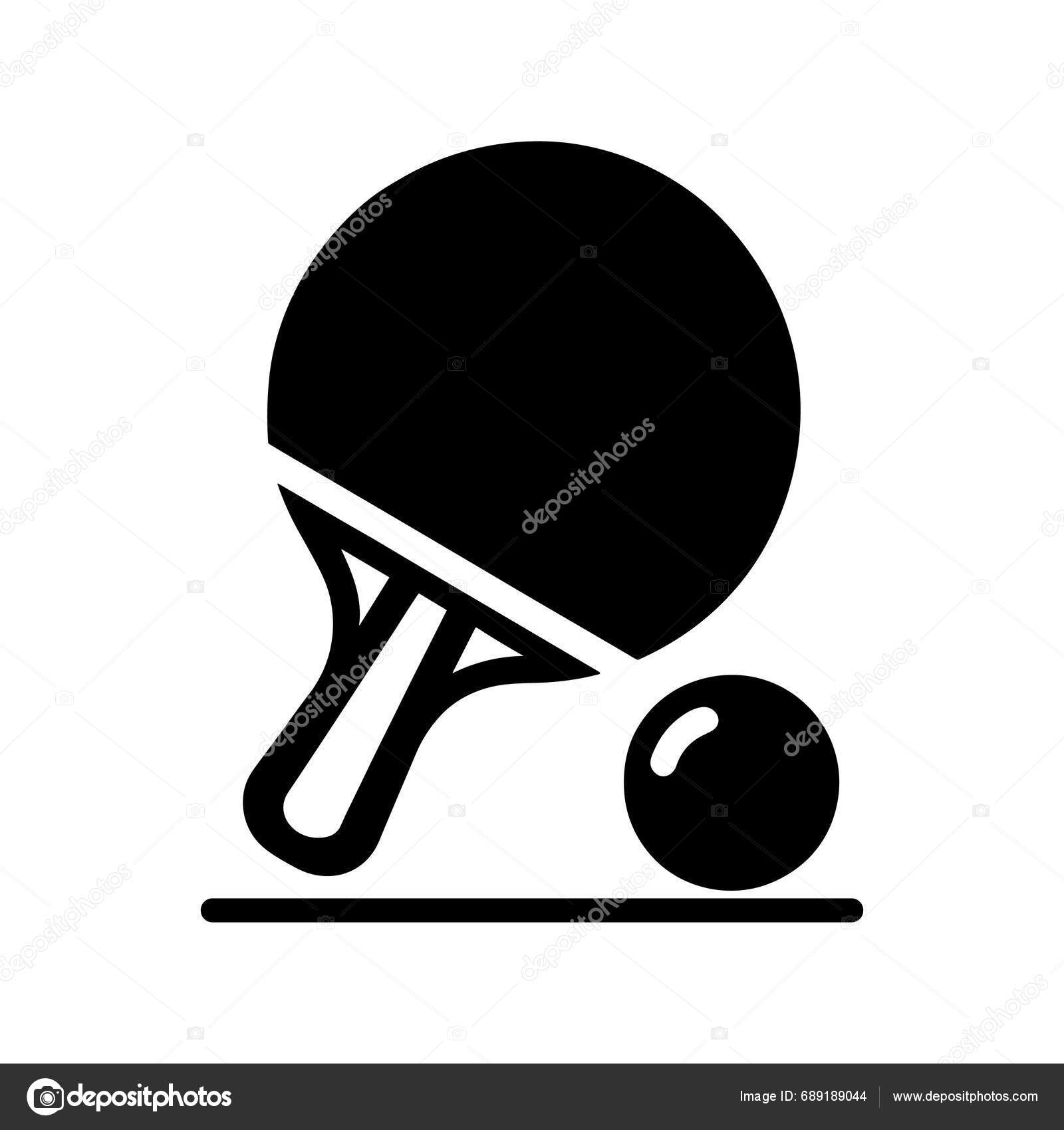 Ping Pong Glyph Icon Rackets Table Tennis Black Silhouette Table Stock ...