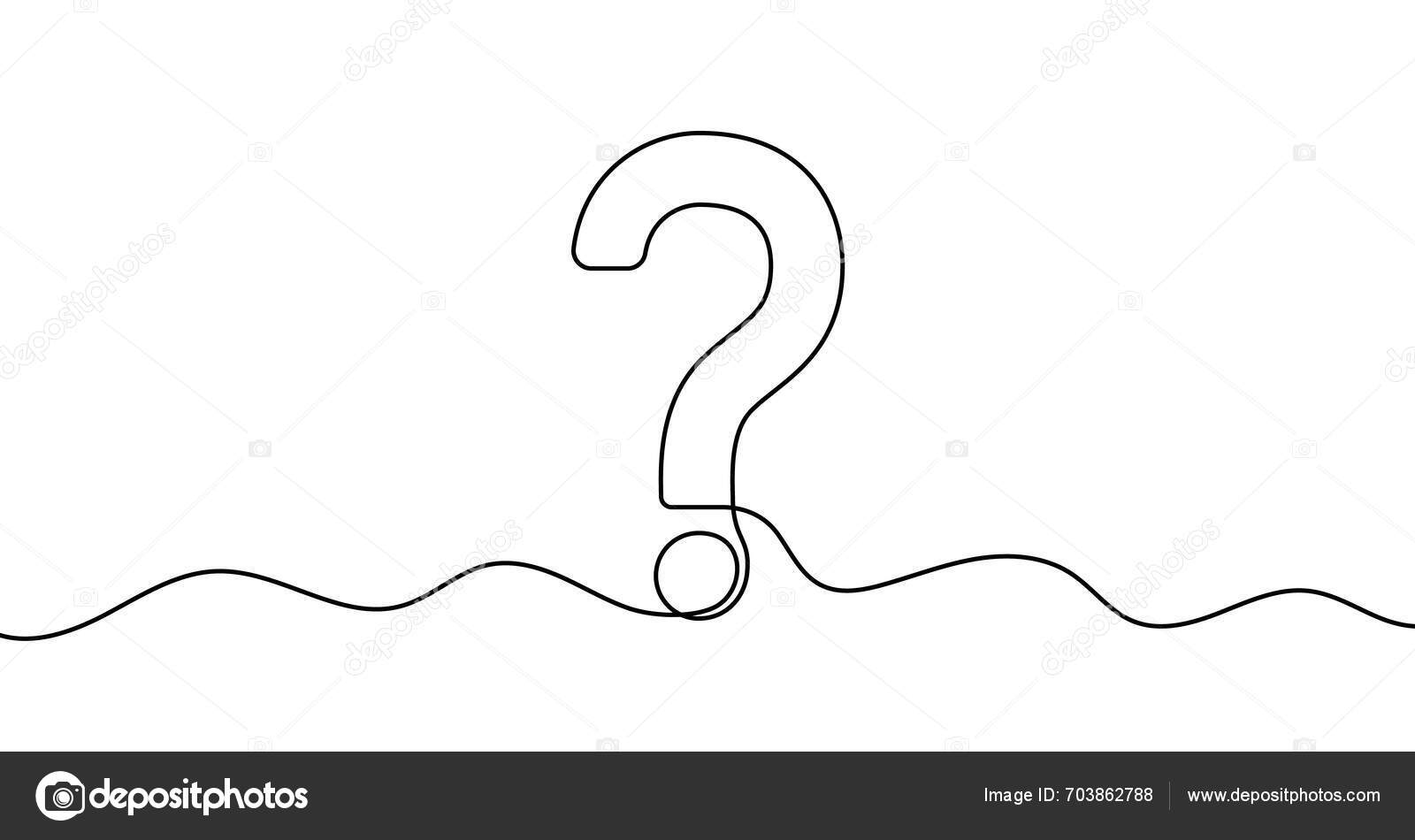 Dessin Continu Modifiable Point D'interrogation Fond Dessin Ligne ...