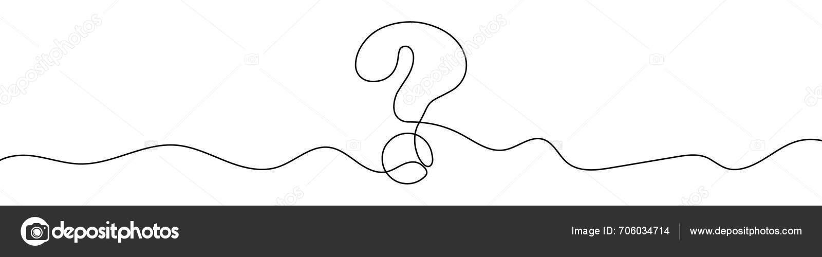 Continuous Editable Line Drawing Question Mark One Line Drawing ...