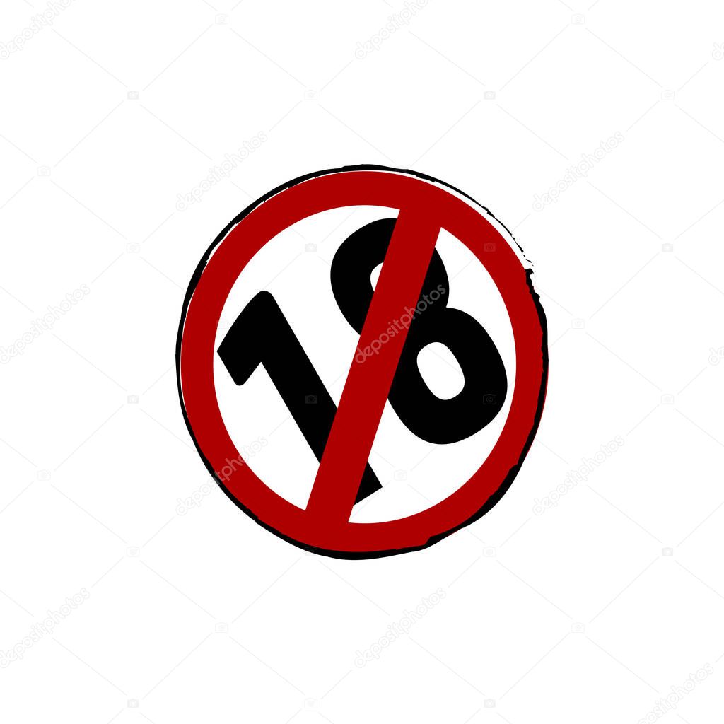 Prohibido firmar menores de 18 años. Aviso redondo de que el material y ...