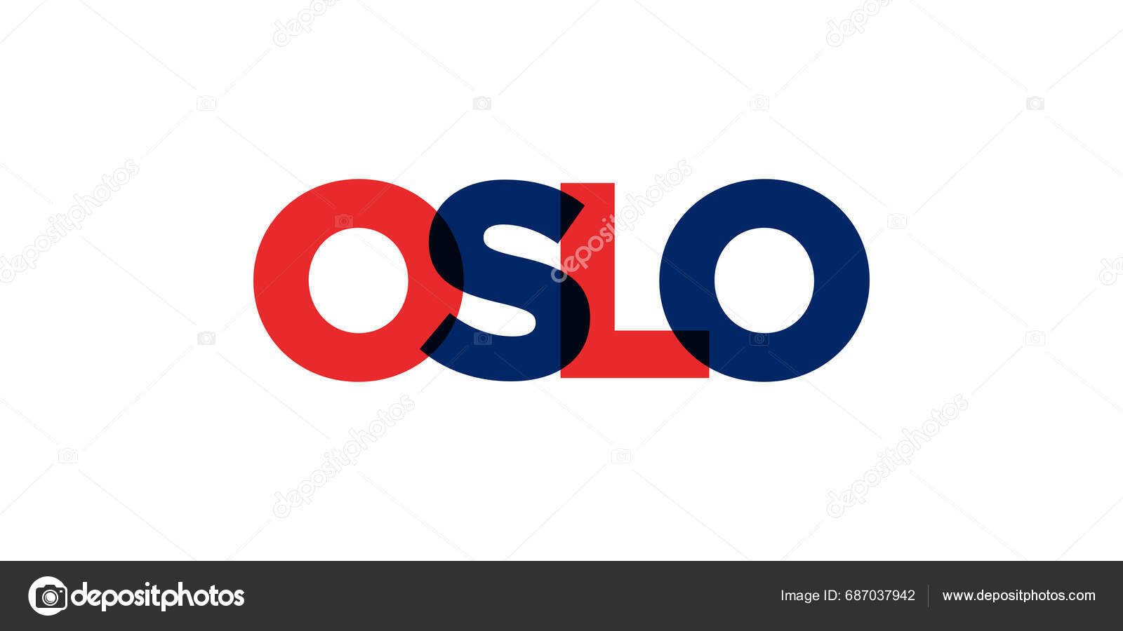 Oslo Norway Emblem Print Web Design Features Geometric Style Vector ...
