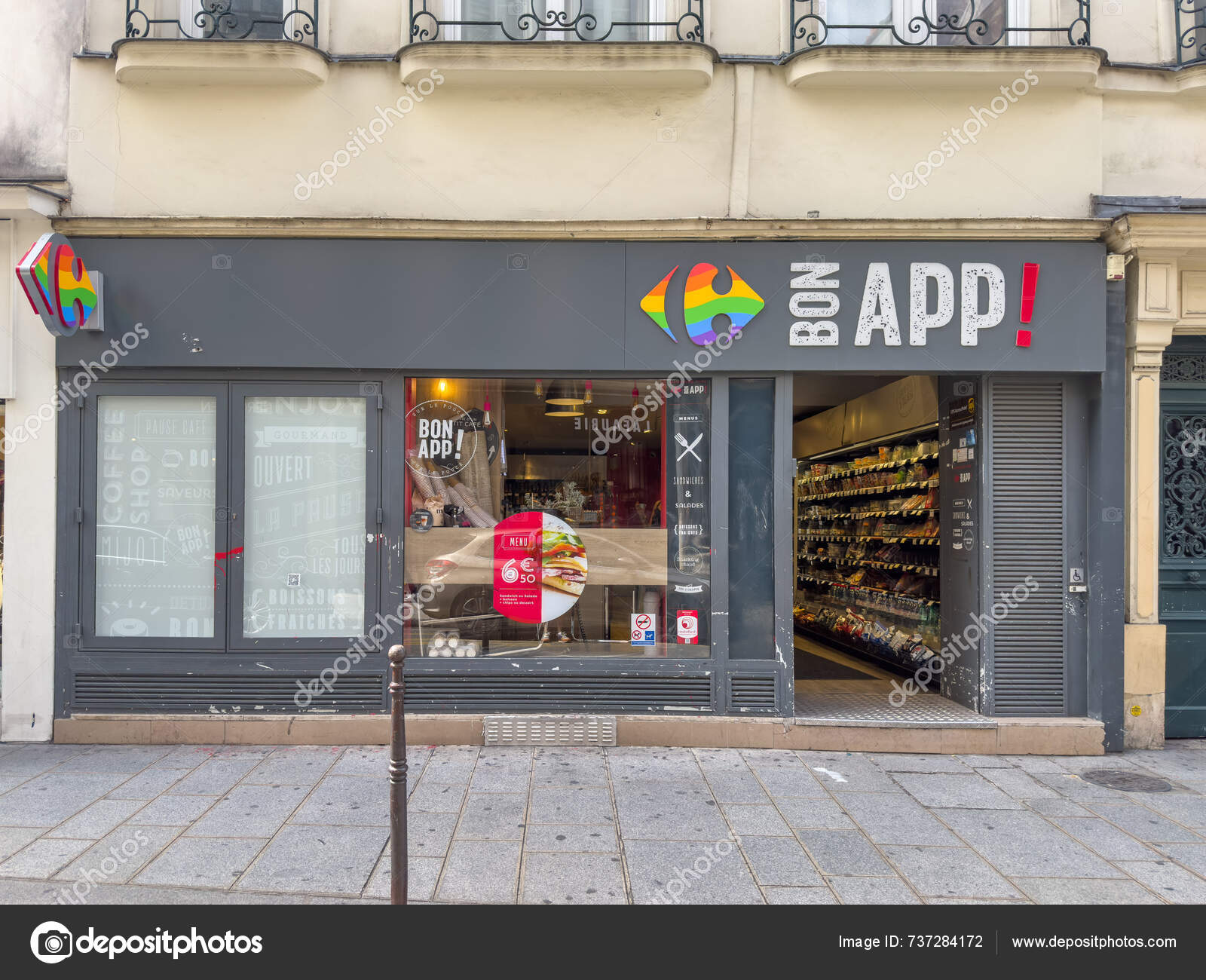 Carrefour Bon App Storefront Marais Rainbow Logo — Stock Editorial ...