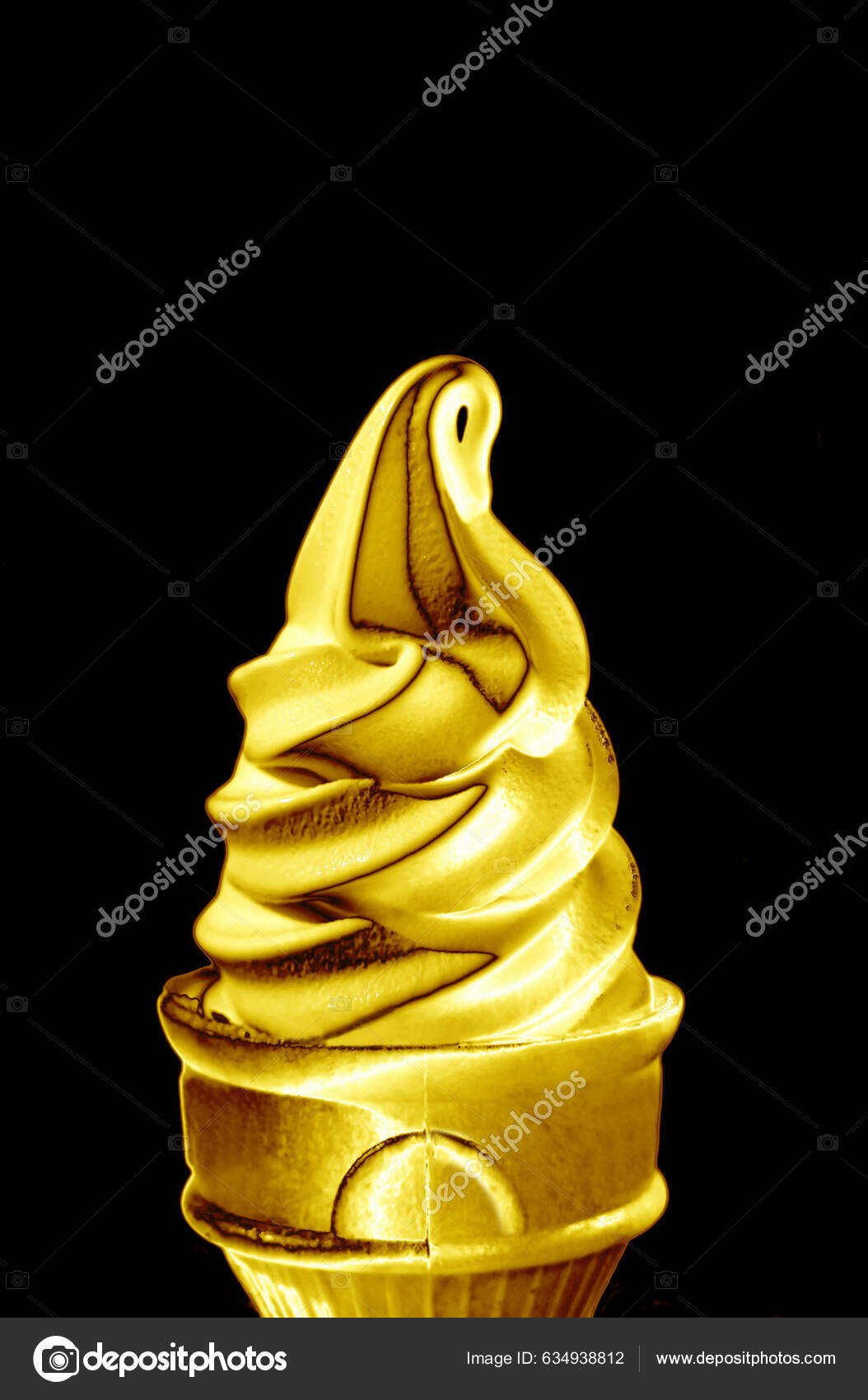 Golden Ice Cream Cone Logo Golden Ice Cream Cone Logo