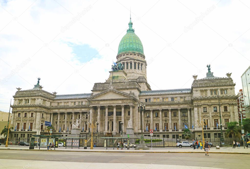 Imponente Palacio del Congreso Nacional Argentino, Magnífico Edificio ...