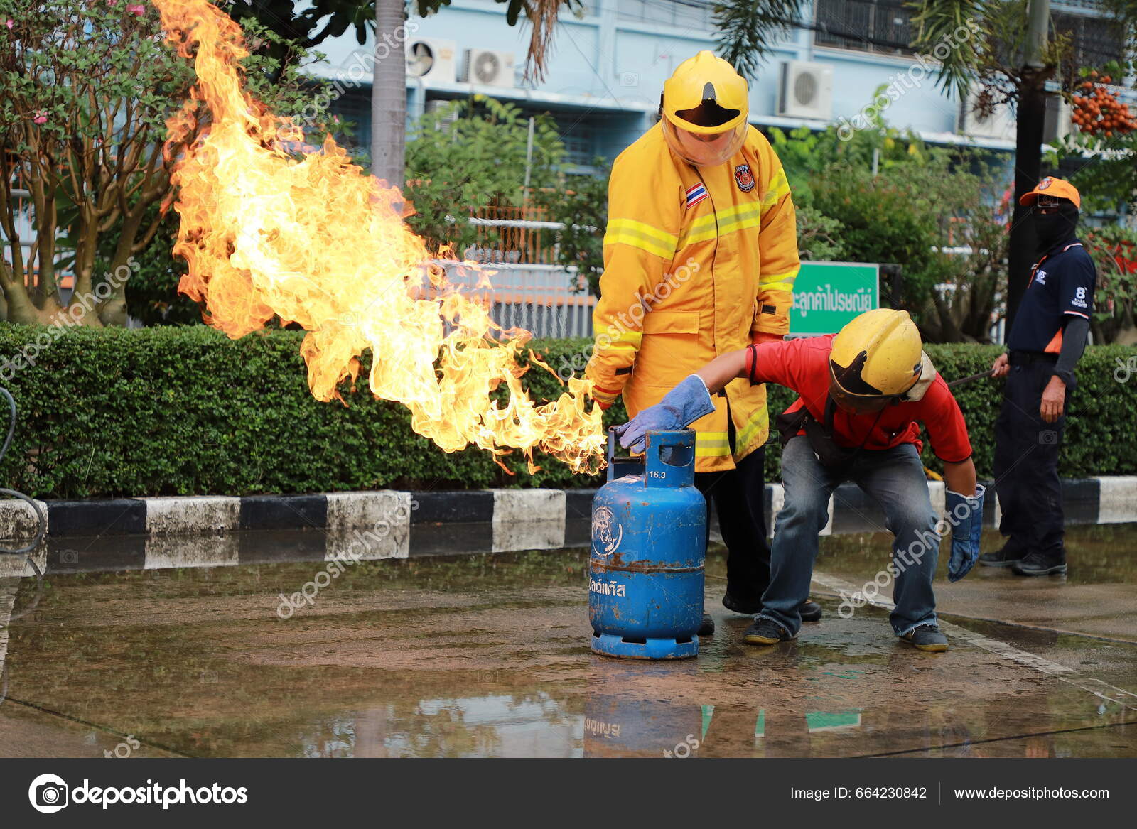 Nakhon Ratchasima Thailand July 2023 Tutorial How Give Fire Safety ...