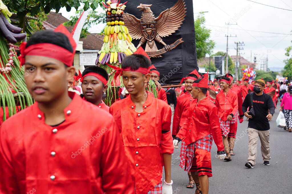 The celebration of grebeg Pancasila. Grebeg Pancasila is held to ...
