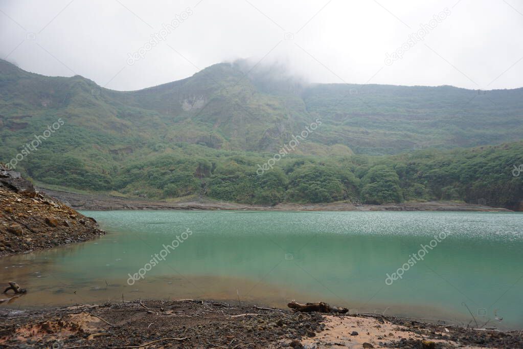 La hermosa montaña del cráter kelud en Kediri, Java Oriental, Indonesia ...