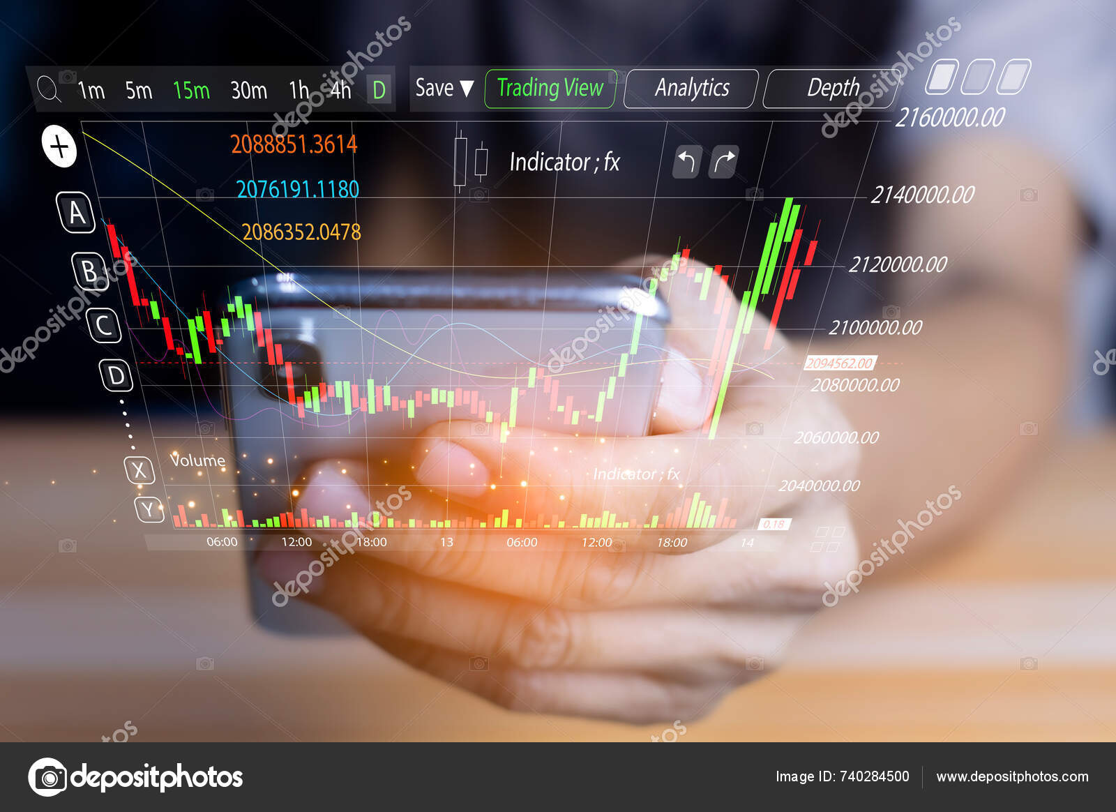Data Analysis Trading Ideas Businessman Working Data Chart Robot Showing — Stock Photo ...