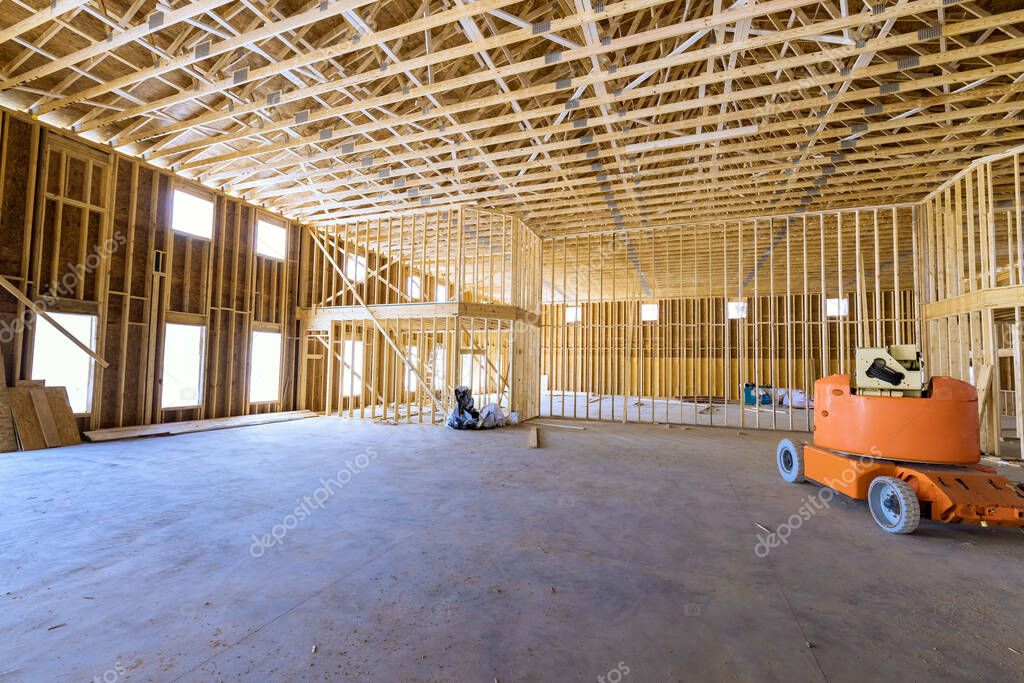 Vigas de madera marco de construcción está en marcha para la ...