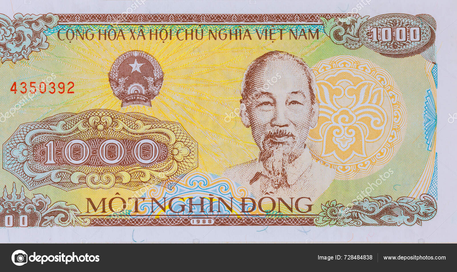 Denominations One Thousand Dong Paper Currency Banknotes Issued Viet ...