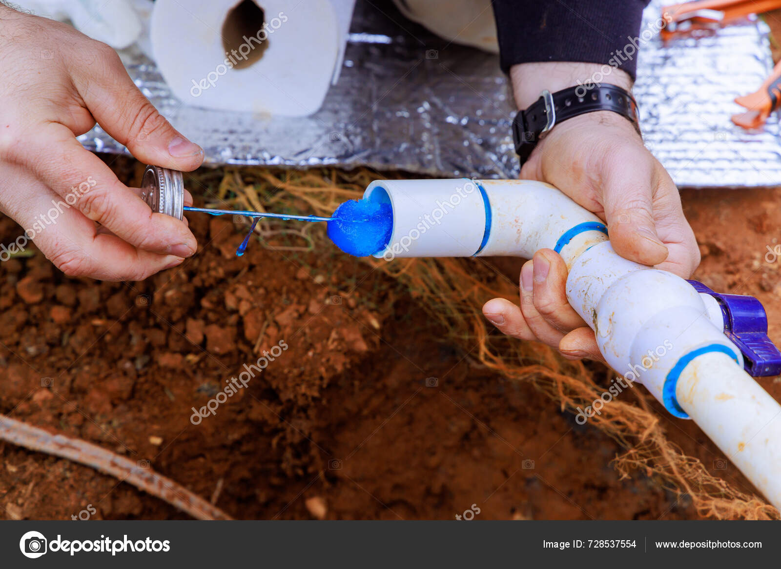 House Being Connected Water Supply Well System Pump — Stock Photo ...