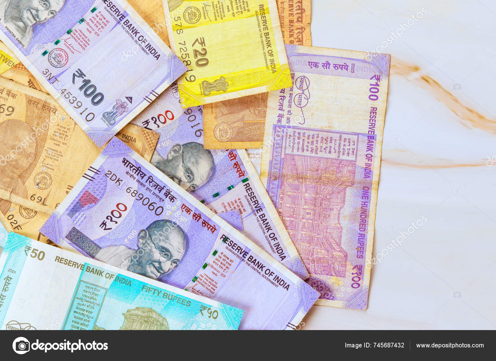 Variety Denominations Indian Rupees Cash Form Business Investments ...