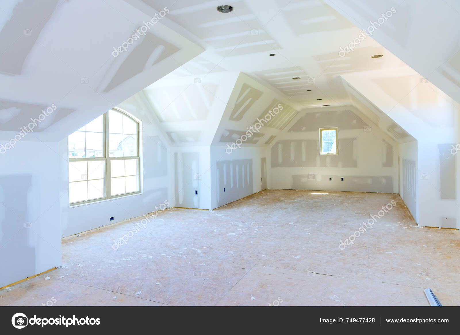 Interior Drywall Walls Ceiling New House Plastered Ready Paint Priming ...