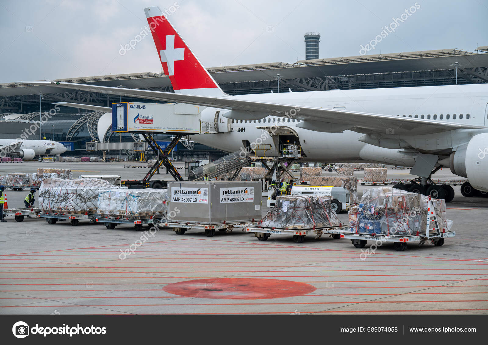 Bangkok Thailand September 2023 Swiss Air Cargo Logistic Containers ...