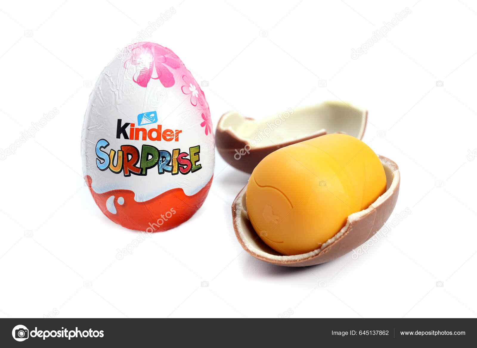 Magdalinovka Ukraine March 2023 Kinder Surprise Egg Capsule Toy White ...