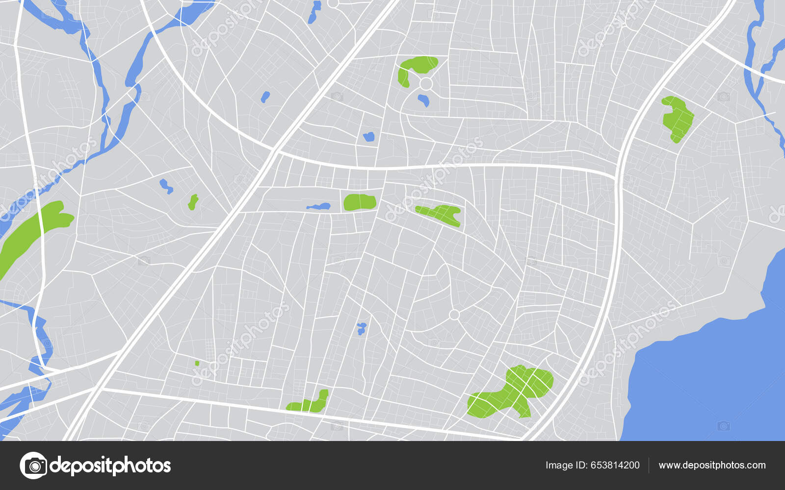 City Map Top View Night Urban Map Street Highway Sub Stock Vector by ...