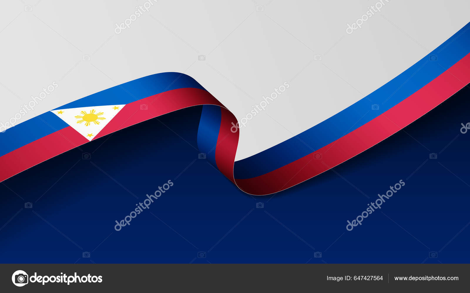 Philippines Ribbon Flag Background Element Impact Use You Want Make ...