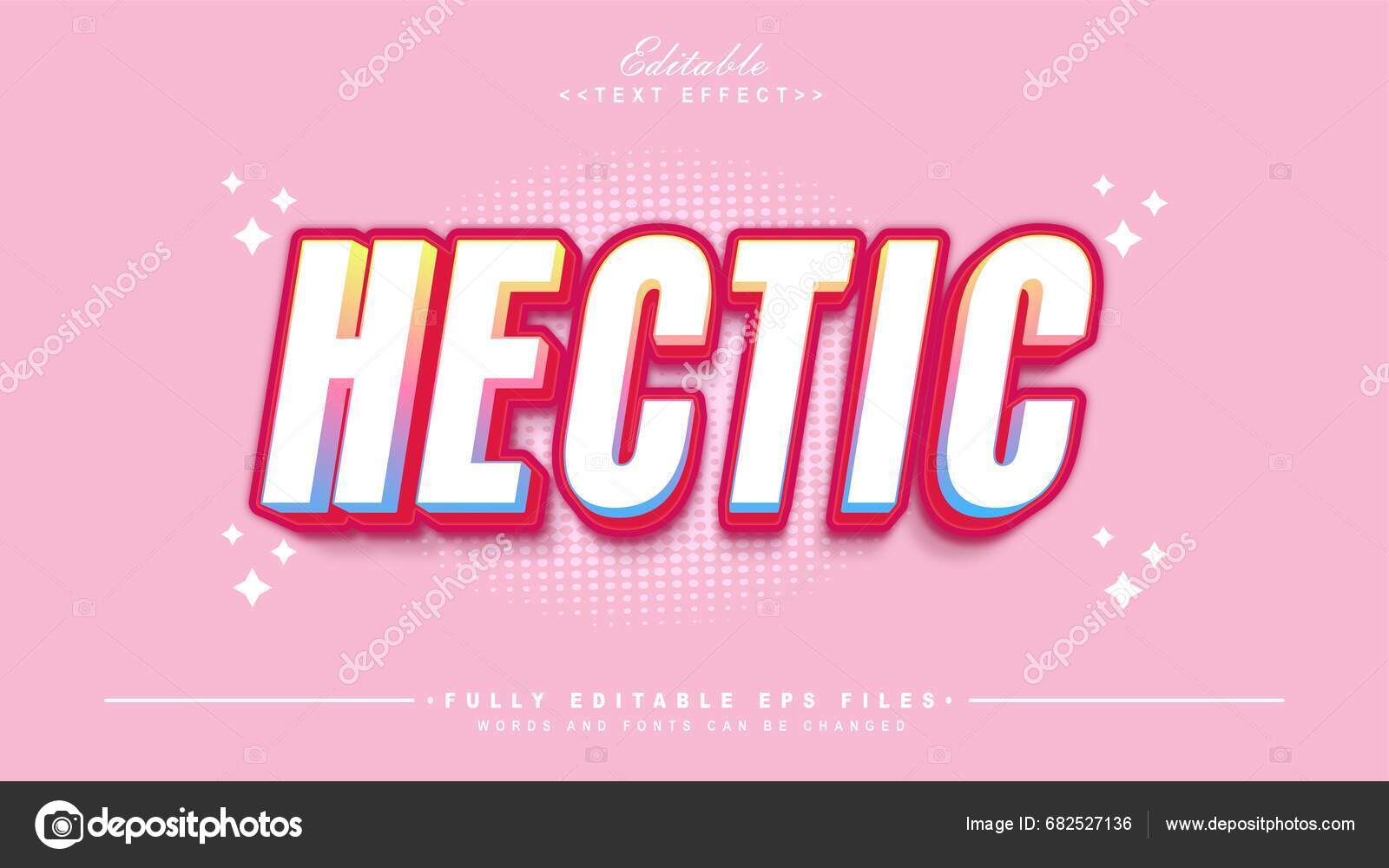 Editável Hectic Texto Effect Typgography Logotipo imagem vetorial de ...