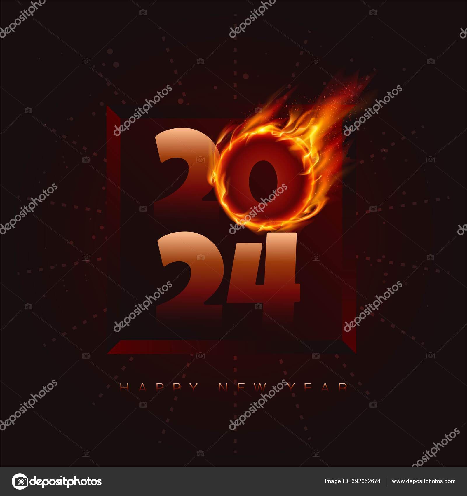 Fire 2024 Typhography Design Background Stock Vector by ©ricovic0508 ...
