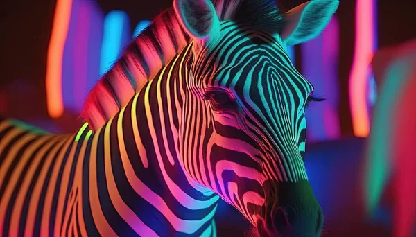 Neon Zebra Wallpaper