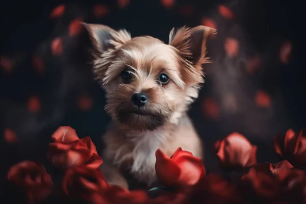 Perro con rosas fotos de stock, imágenes de Perro con rosas sin ...
