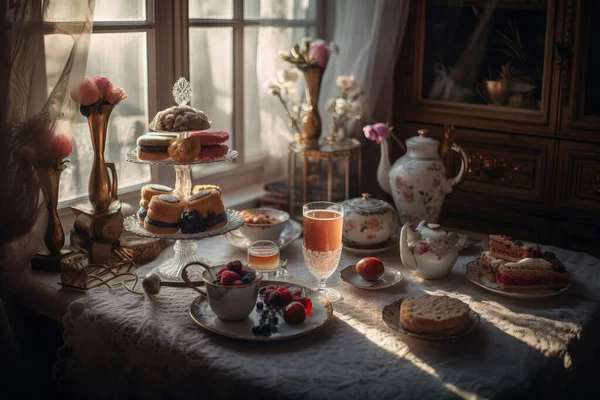 Afternoon tea table Stock Photos, Royalty Free Afternoon tea table ...
