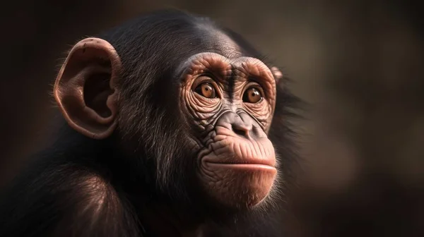 Smiling Chimpanzee Face