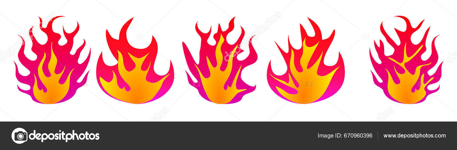 Orange Fire Icons Set Isolated White Background Fire Flame Logo — Stock ...