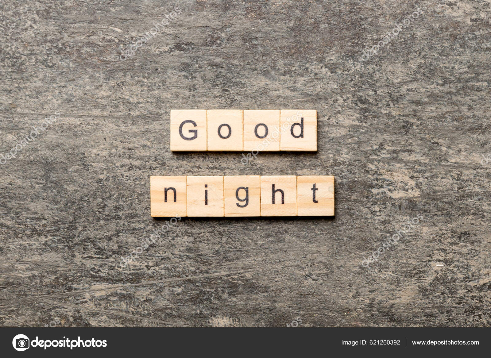 Good Night Word Written Wood Block Good Night Text Table — Stock Photo ...
