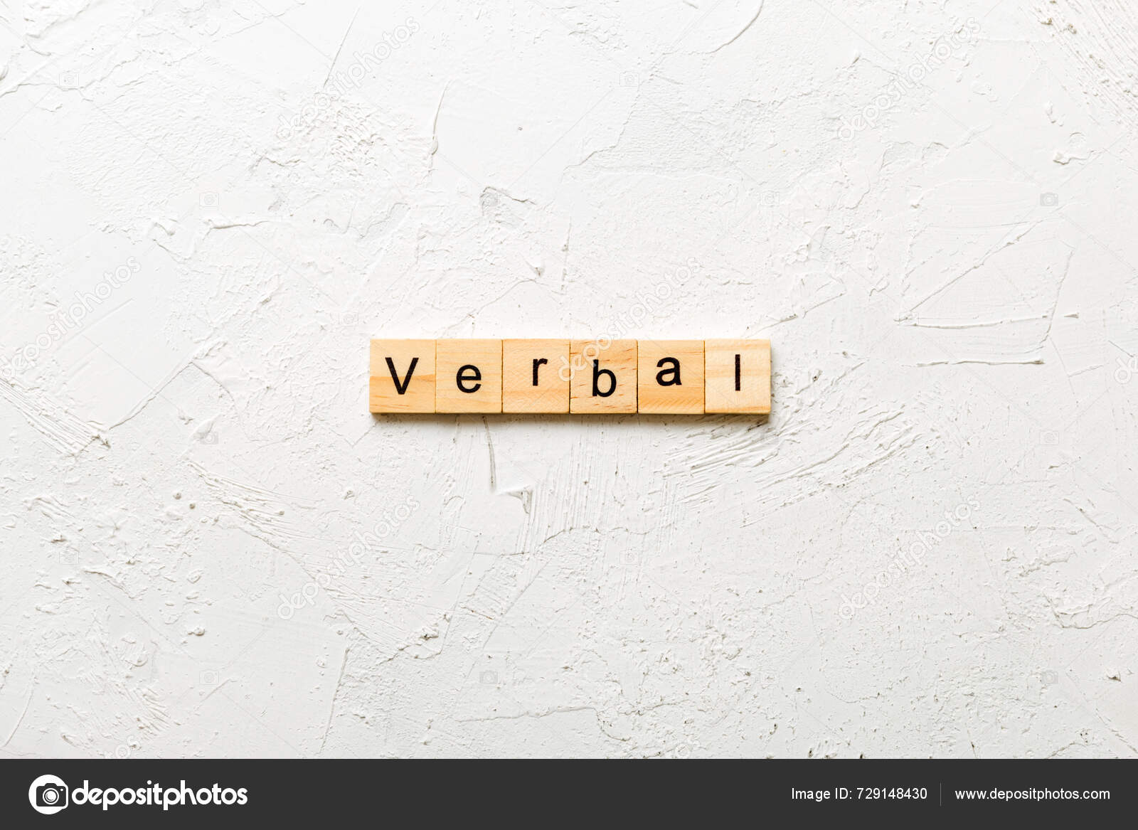 Verbal Word Written Wood Block Verbal Text Table Concept — Stock Photo ...