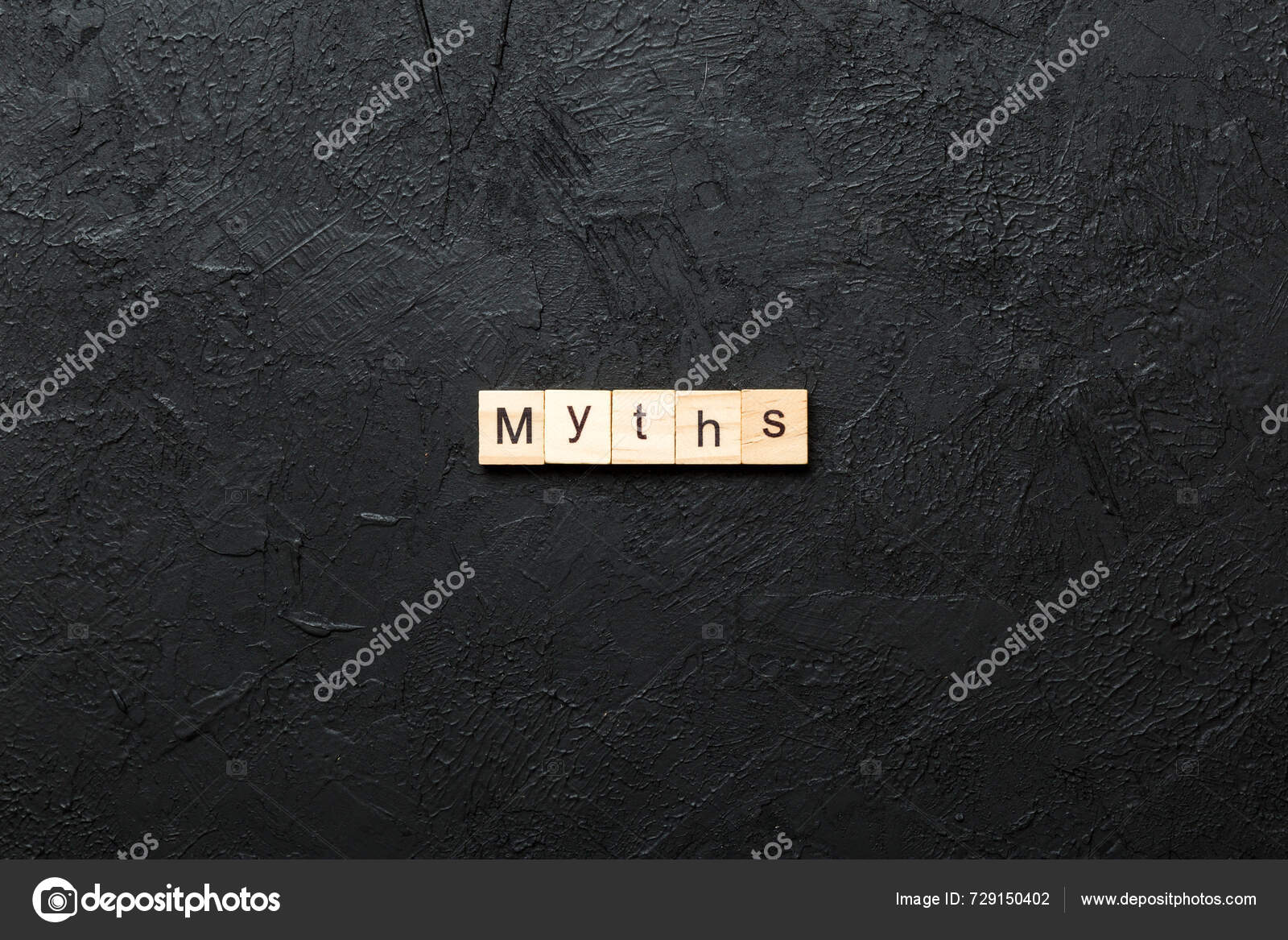 Palabra Mitos Escrita Bloque Madera Mitos Texto Sobre Tabla Concepto ...