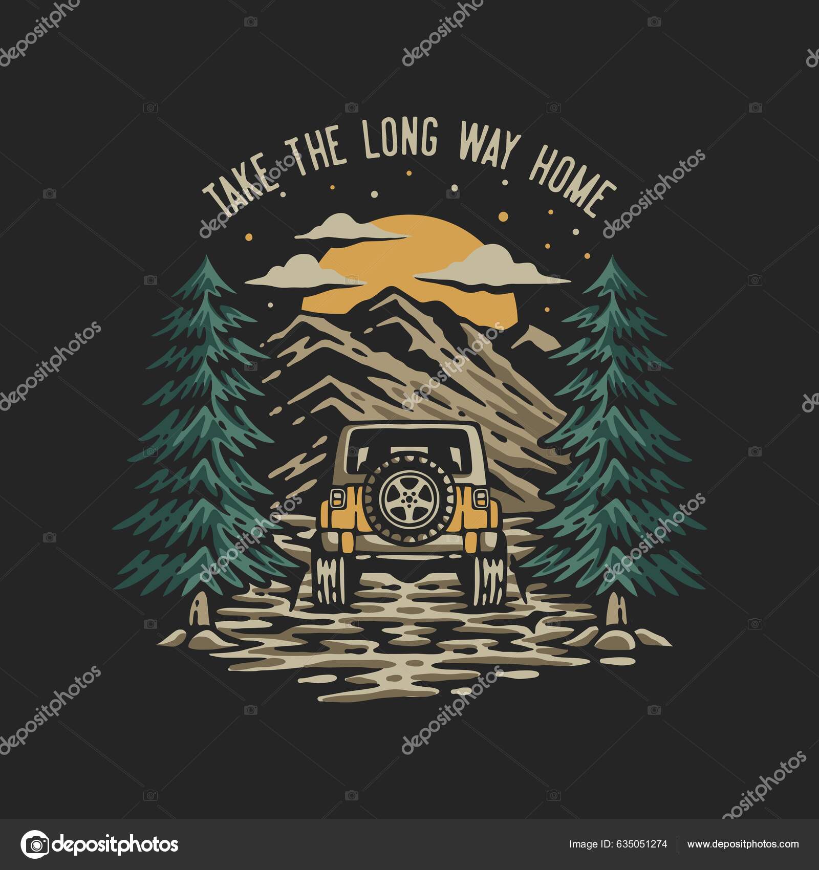 Vector Illustration Take Long Way Home Shirt Design Stock Vector by ... Vector Illustration Take Long Way Home Shirt Design Stock Vector by ...